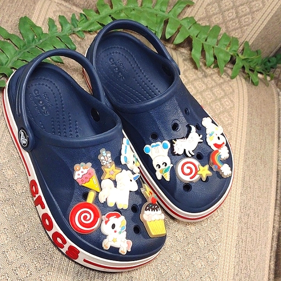 CROCS | Shoes | Navy Crocs With Accessory Jibbits Included | Poshmark
